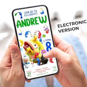 Pikmin Birthday Invitation, Pikmin Party Invite, Digital Invitation ...