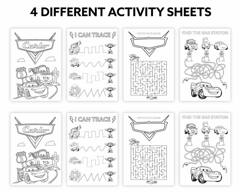 Cars Coloring Set | Cars Movie Birthday Party Favor | Custom Art Kit ...