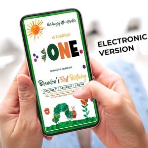 Editable the Very Hungry Caterpillar Birthday Invitation, Canva ...