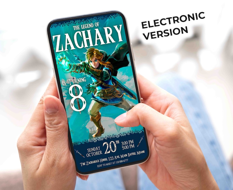 Editable the Legend of Zelda Birthday Invitation Canva - Etsy