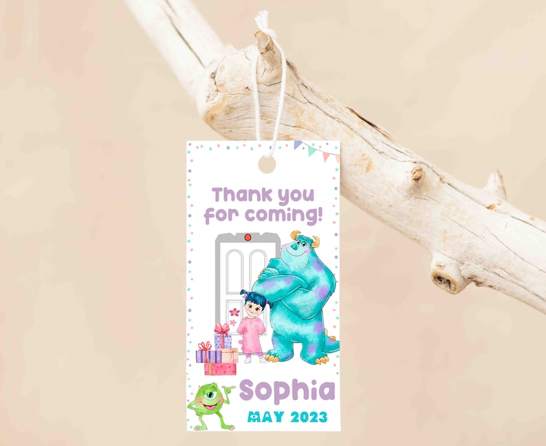 Editable Monsters Inc Boo Birthday Invitation Canva Template - Etsy