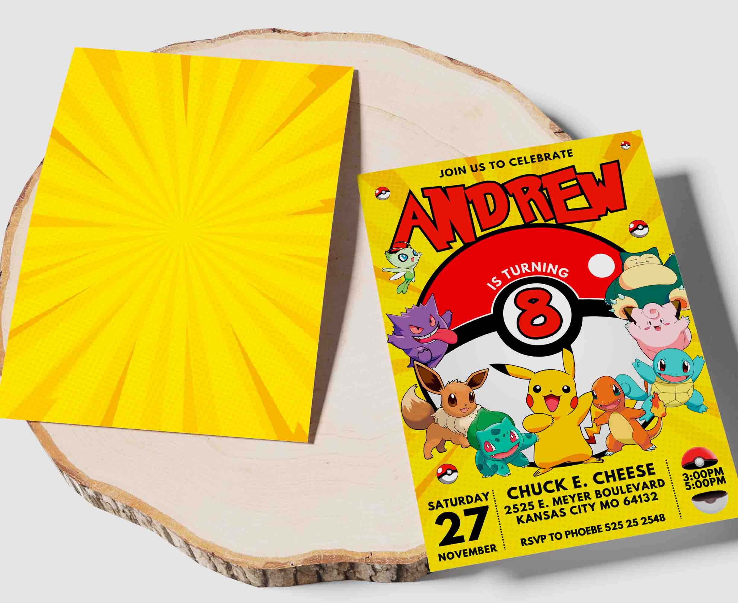 Pikachu Birthday Party Invitation Pokemon Digital Invitation - Etsy