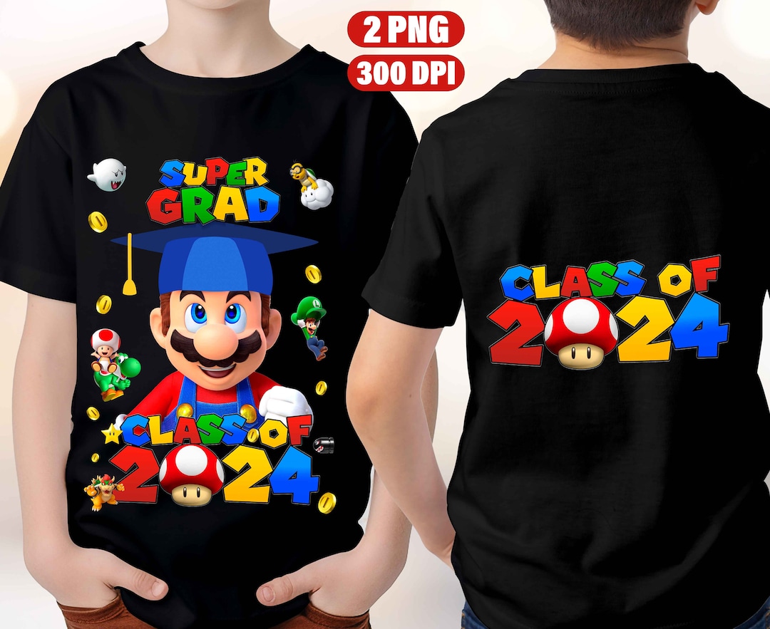 SUPER MARIO PNG Graduation T-shirt Digital Design, Class of 2024 ...