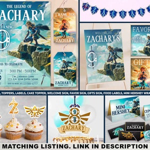 Editable the Legend of Zelda Birthday Invitation, Canva Template ...