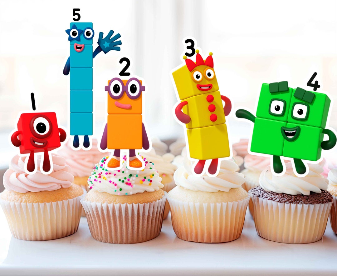 Numberblocks Cupcake Toppers 5 PNG Files 300DPI - Etsy