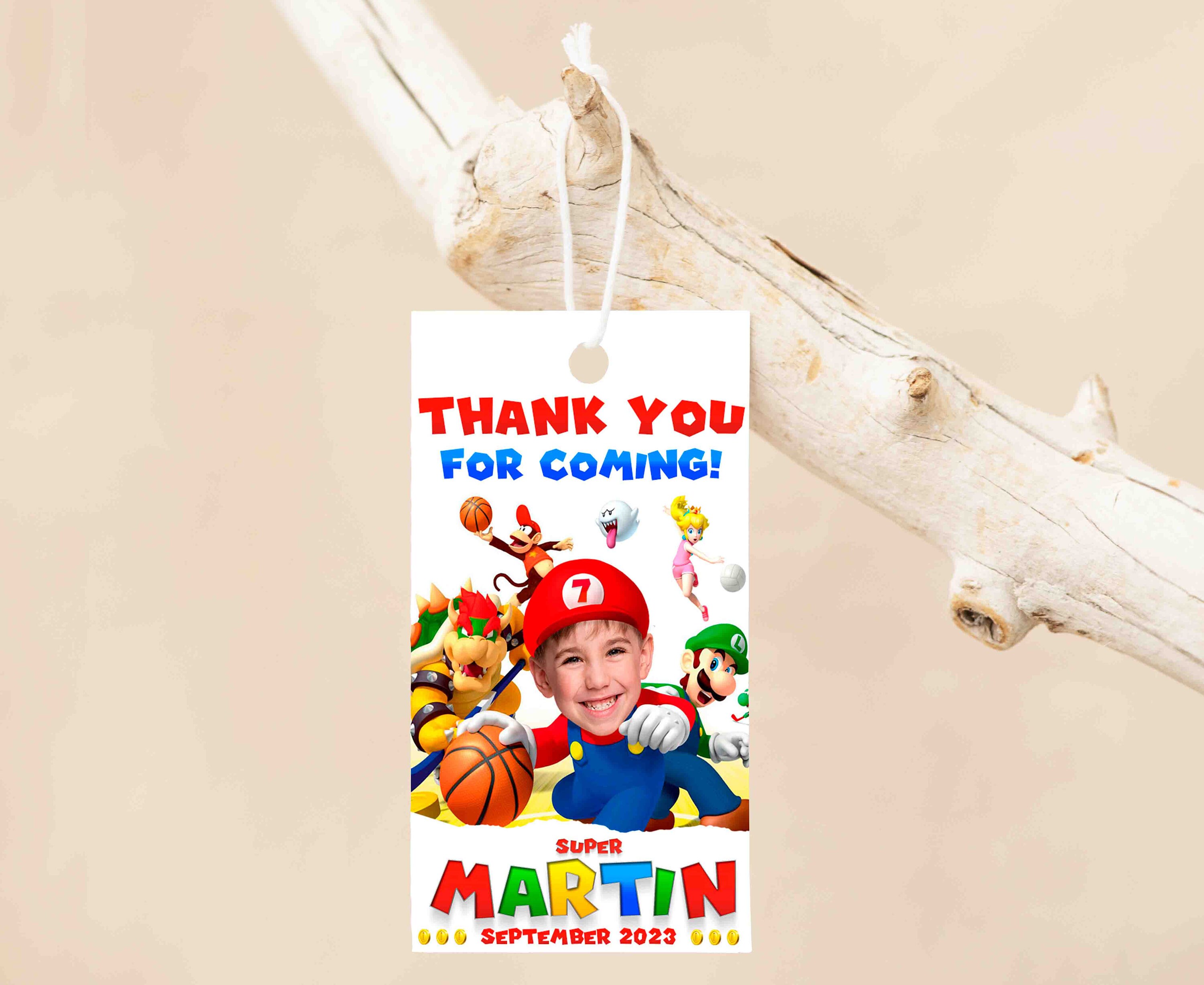 Super Mario Basket Birthday Photo Invitation, Custom Photo - Etsy