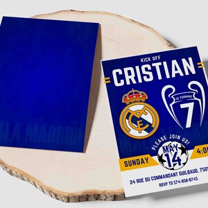 Editable Real Madrid Birthday Invitation, Canva Template, Mobile Size ...