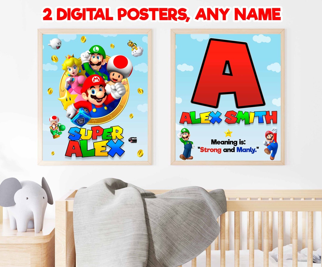 SUPER MARIO Personalised Name Prints, Supermario Artwork Prints | Super ...