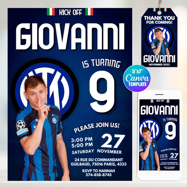 Inter Milan Invitation - Etsy