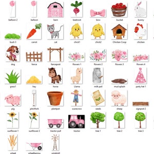 Watercolor Pink Farm Animals Clipart, 58 PNG Set (digital Download) - Etsy