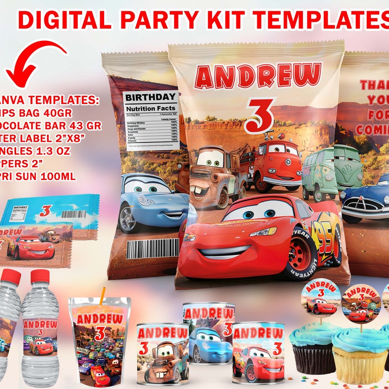 Cars Chip Bags - Etsy
