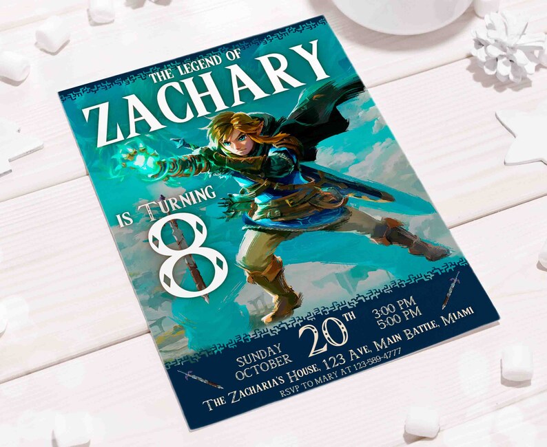 Editable the Legend of Zelda Birthday Invitation Canva - Etsy