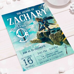 Editable the Legend of Zelda Birthday Invitation, Canva Template ...