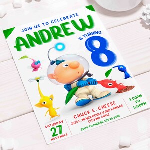 Pikmin Birthday Invitation, Pikmin Party Invite, Digital Invitation ...