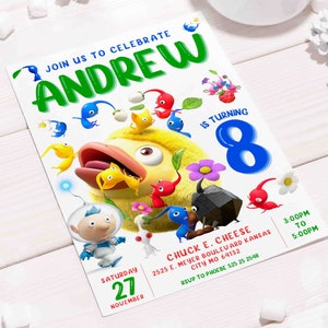 Pikmin Birthday Invitation, Pikmin Party Invite, Digital Invitation ...
