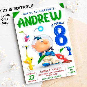 Pikmin Birthday Invitation, Pikmin Party Invite, Digital Invitation ...