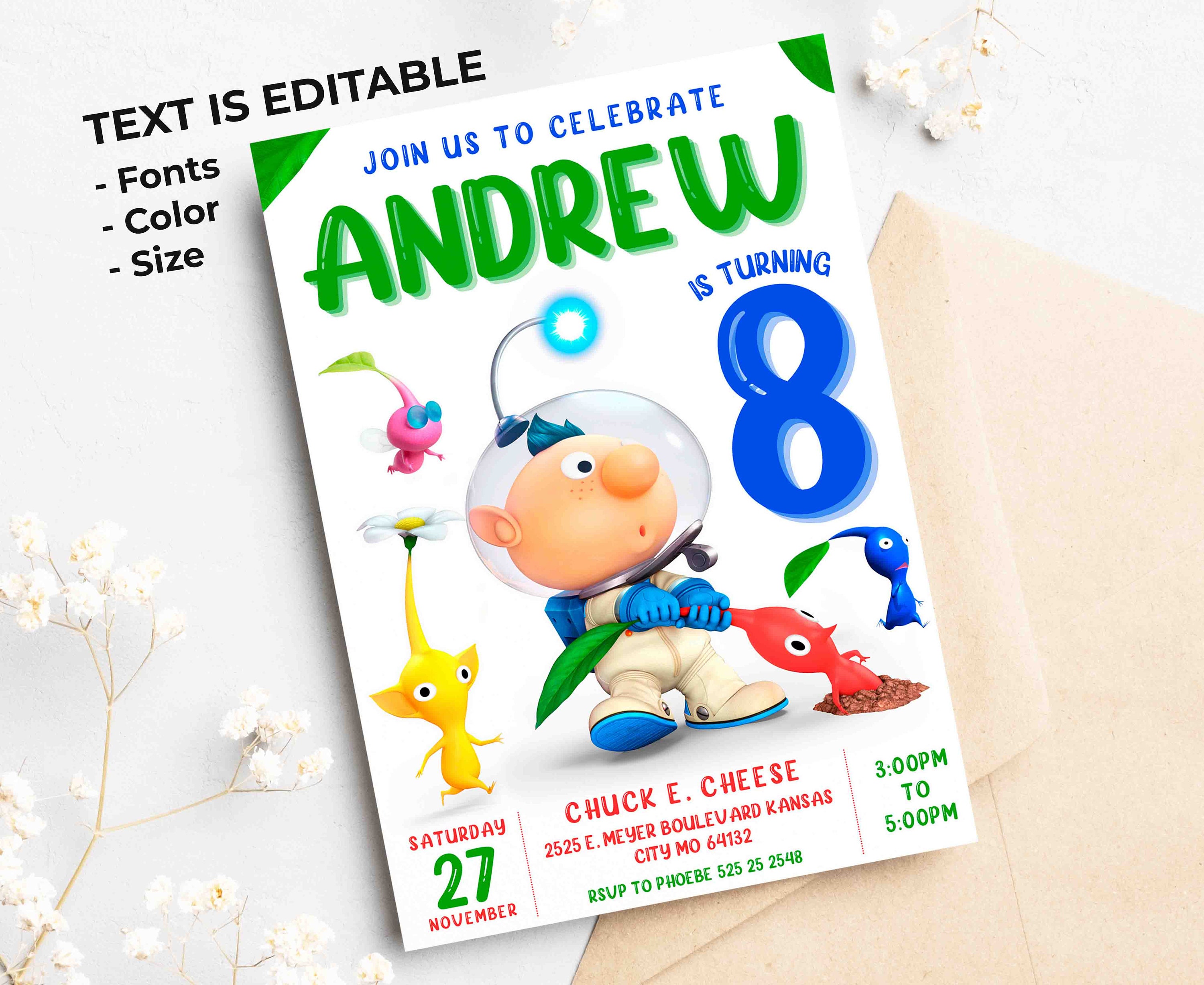 Pikmin Birthday Invitation, Pikmin Party Invite, Digital Invitation ...