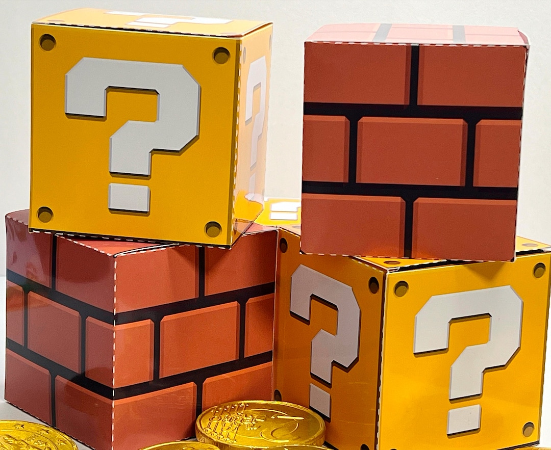 Super Mario Party Favor Boxes: Brick & Question Block Treat Boxes - Etsy