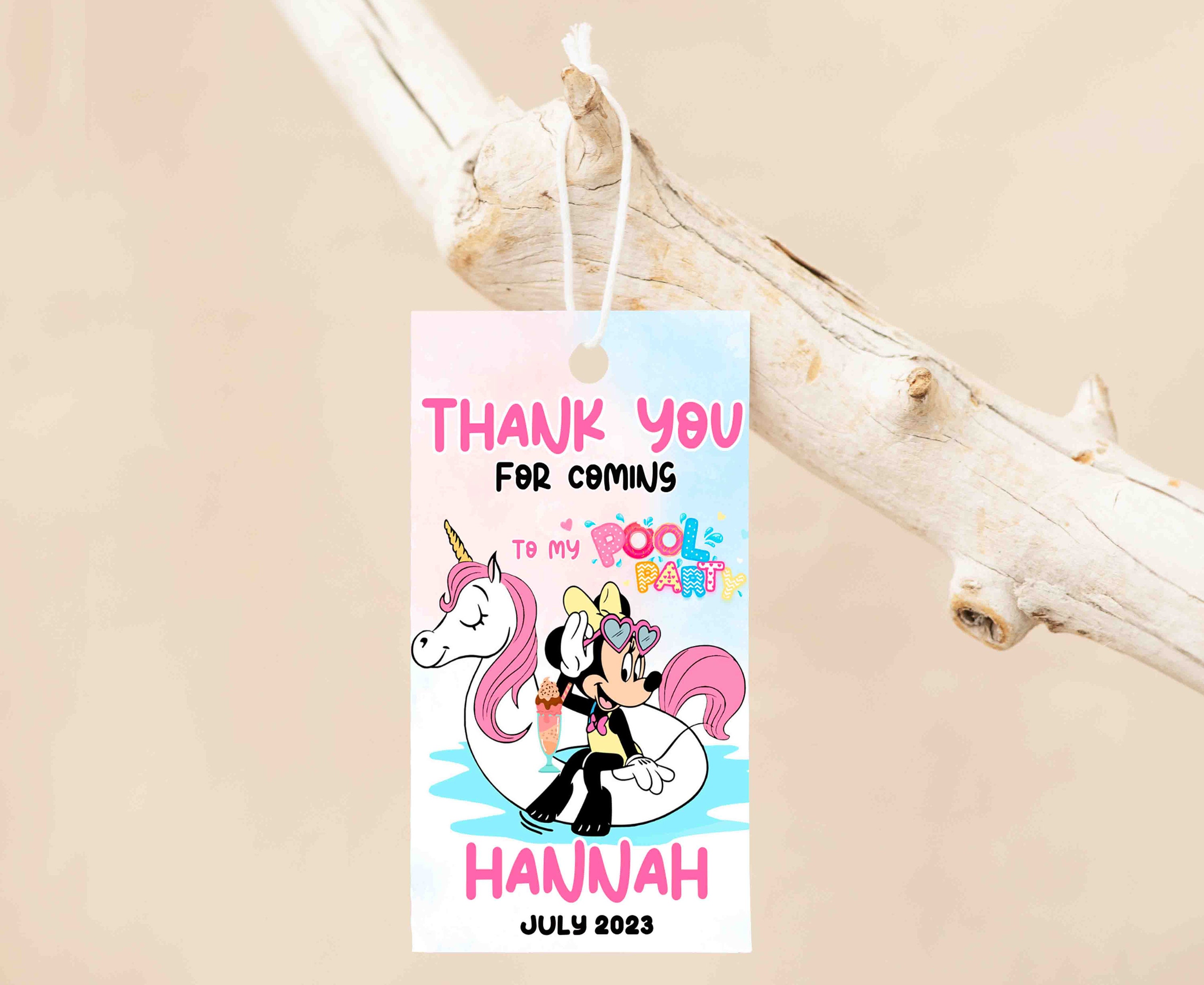 Minnie Mouse Pool Party Invitation: Editable Canva Template (digital ...