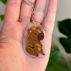 Cute Capybara Keychain With Orange on Head, Perfect Kawaii Gift for ...