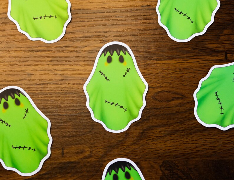 Morty the Ghostie - Frankenmorty - Cute Ghost Sticker - Laminated Vinyl ...