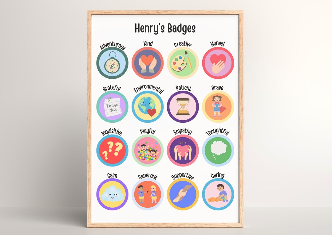 Personalised Honor Badges Kids Poster | Cub Scouts, Beavers, Brownies ...