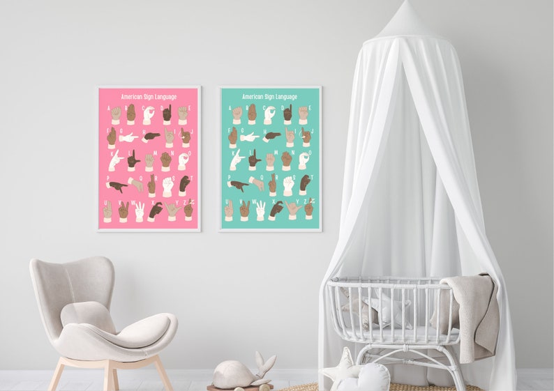 American Sign Language Alphabet Personalised Kids Poster | Inclusive ...