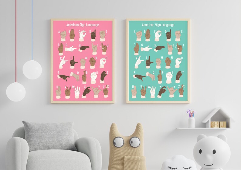 American Sign Language Alphabet Personalised Kids Poster | Inclusive ...