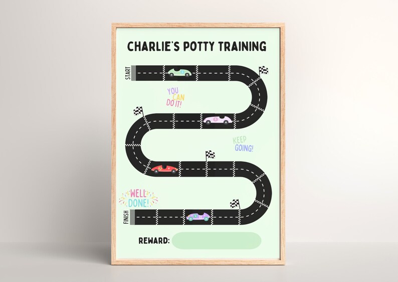 Race Track Personalised Kids Reward Chart | Potty Training, Teeth ...