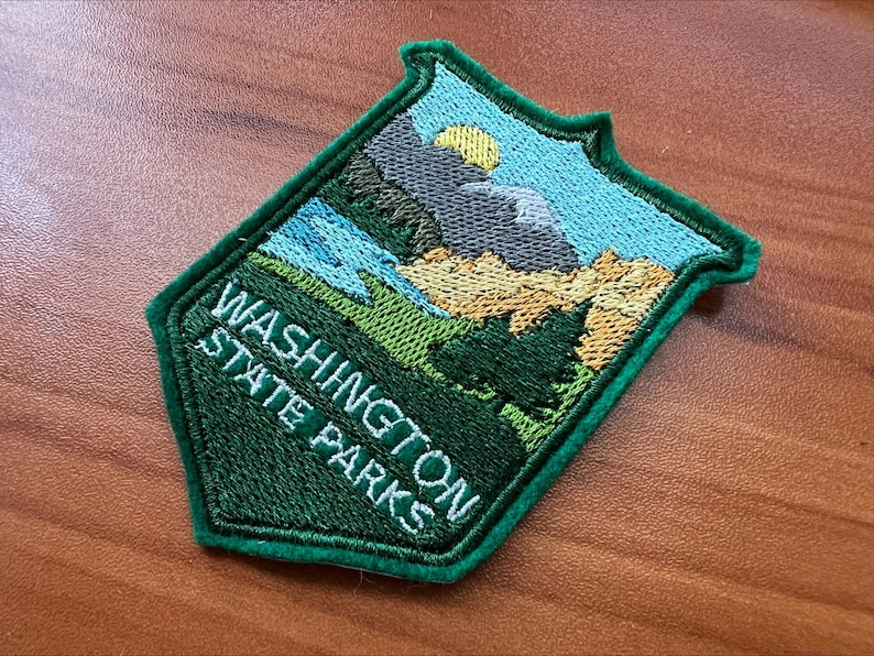 Handmade Washington State Parks Logo Patch - Cascadia Emblem for Jackets, Bags, and Uniforms of ...