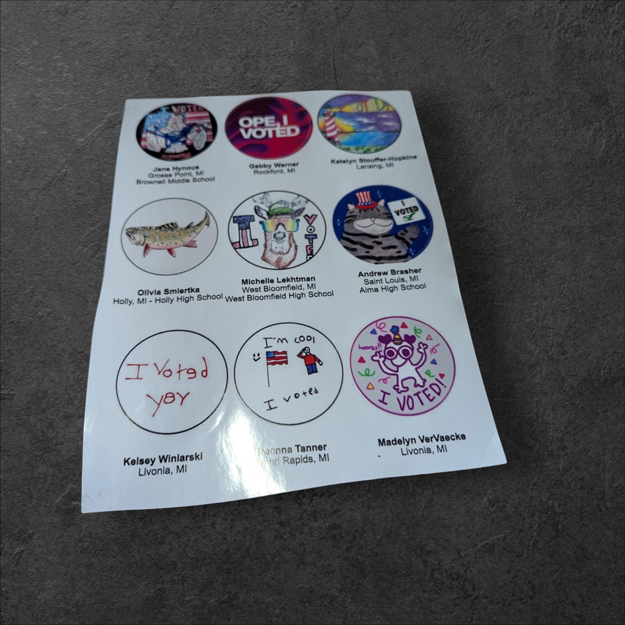 Michigan 2024 I Voted Stickers (set of 9) - Etsy