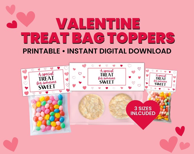 Valentine's Day Favor Bag Tags - DIY Favor Bags - Printable Treat Bag ...