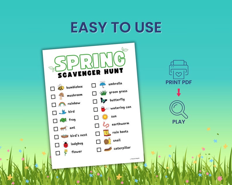 Spring Scavenger Hunt for Kids Printable Spring Activity Outdoor ...