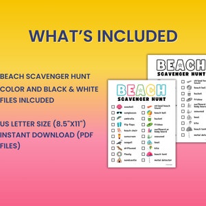 Beach Scavenger Hunt for Kids Printable Summer Activity Outdoor ...
