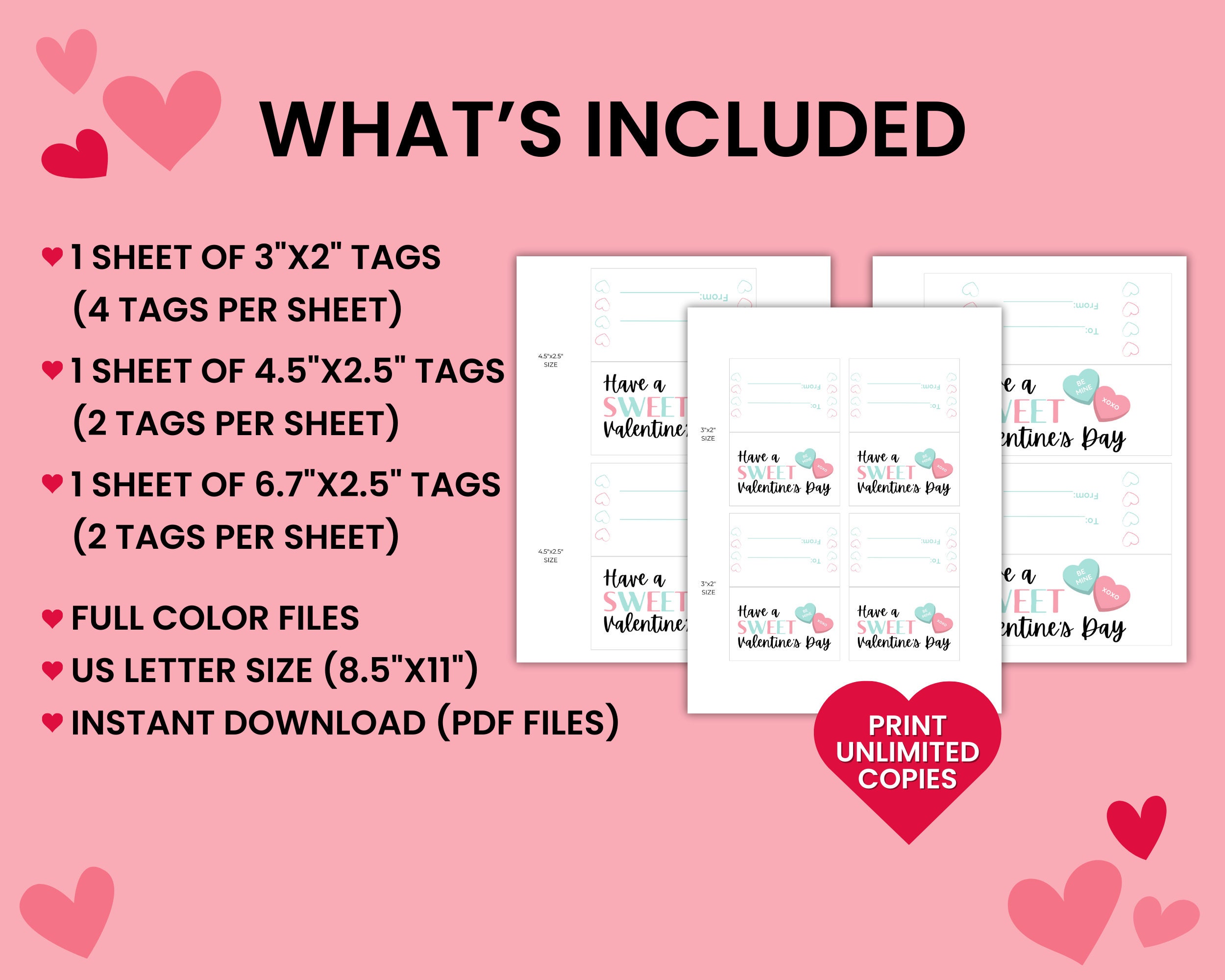 Valentine Treat Bag Topper Printable Treat Bag Topper for Valentine's ...