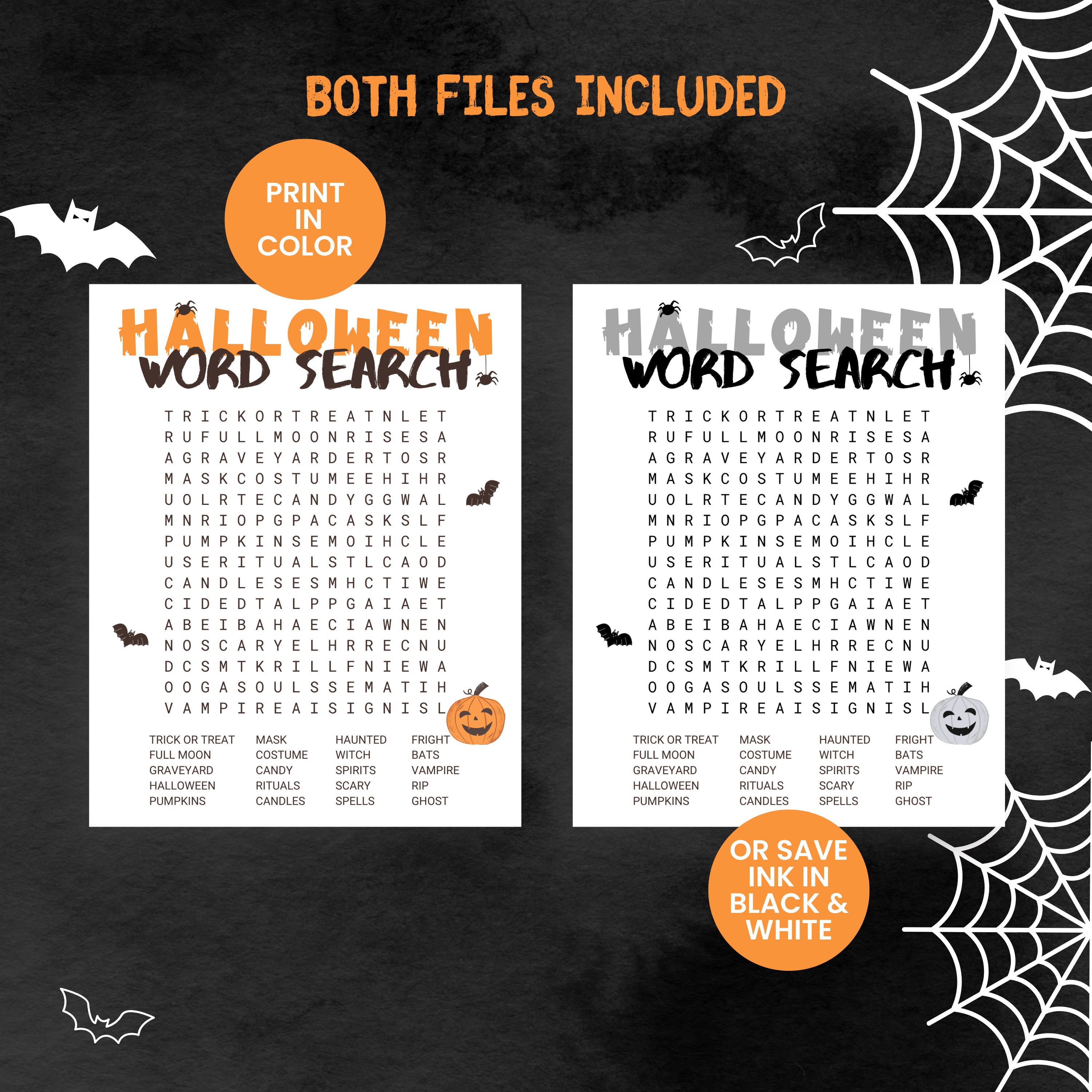 Halloween Word Search Game Printable Halloween Word Search - Etsy