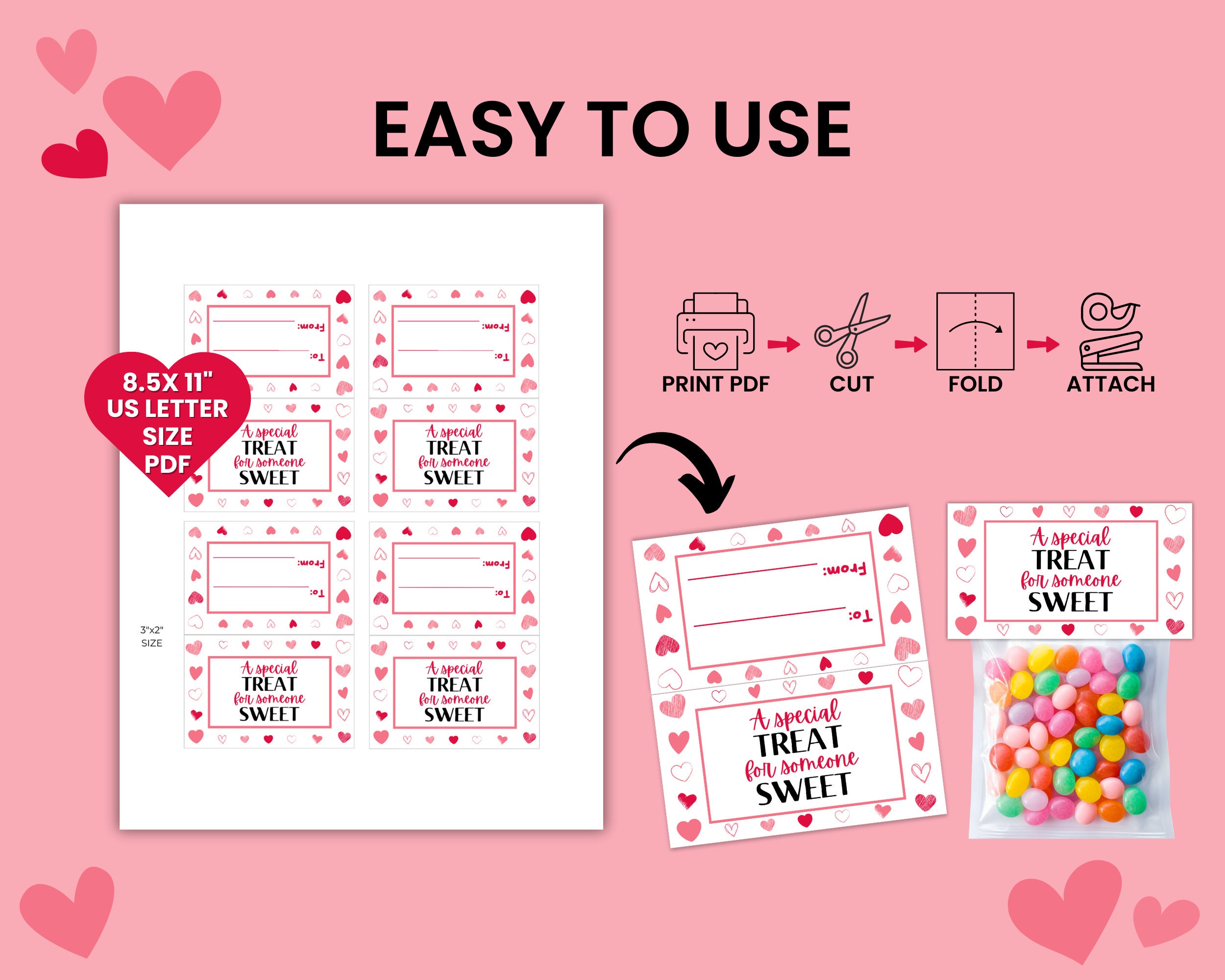 Valentine Treat Bag Topper Printable Treat Bag Topper for Goody Bags ...