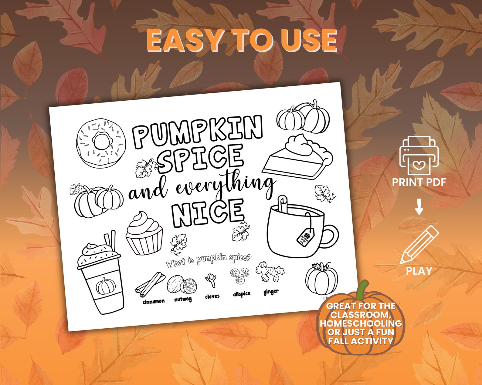 Fall Activity Placemats Printable Fall Coloring Pages Kids Fall ...