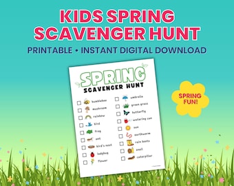 Spring Scavenger Hunt for Kids | PDF Printable | Nature Walk Game ...