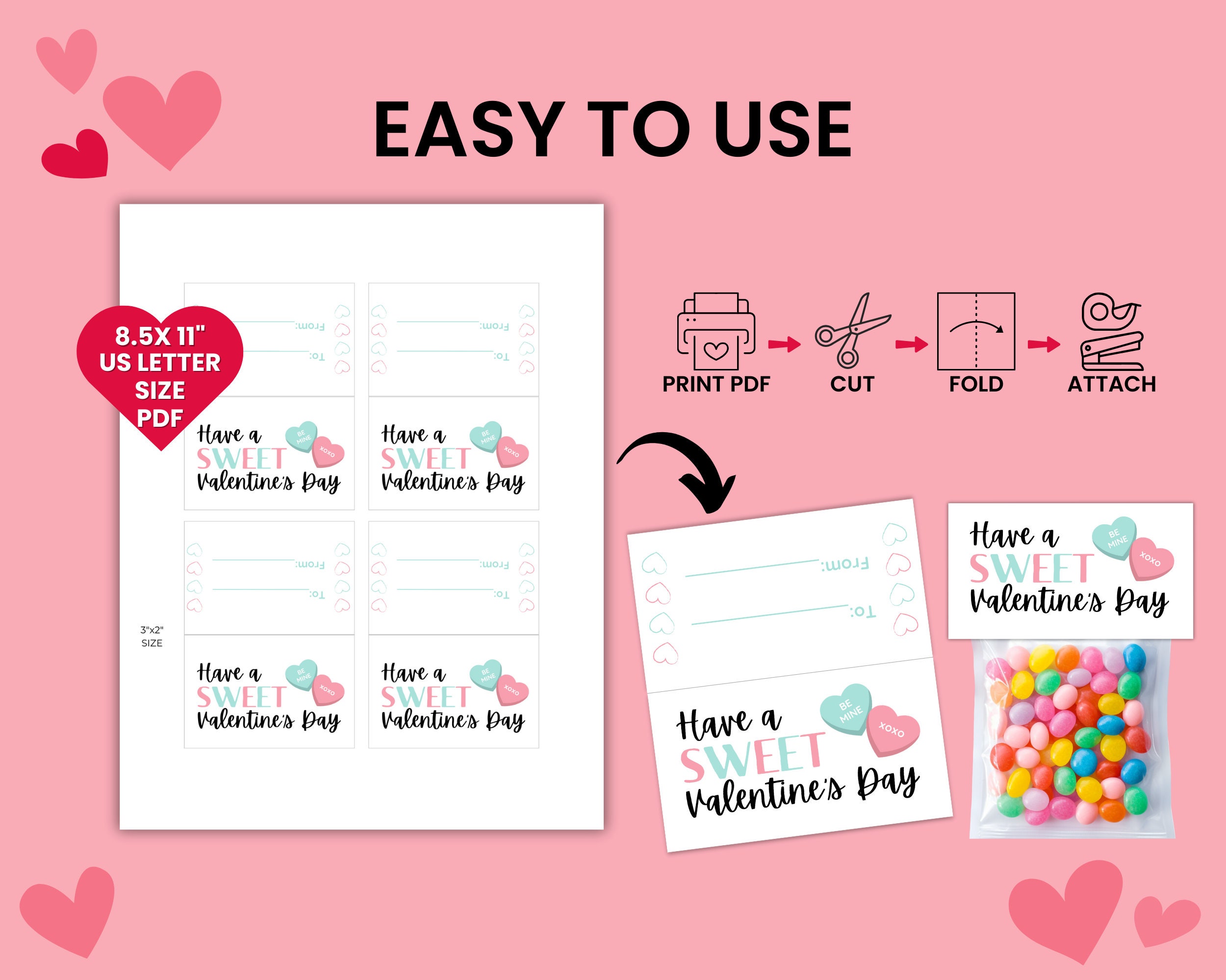 Valentine Treat Bag Topper Printable Treat Bag Topper for Valentine's ...