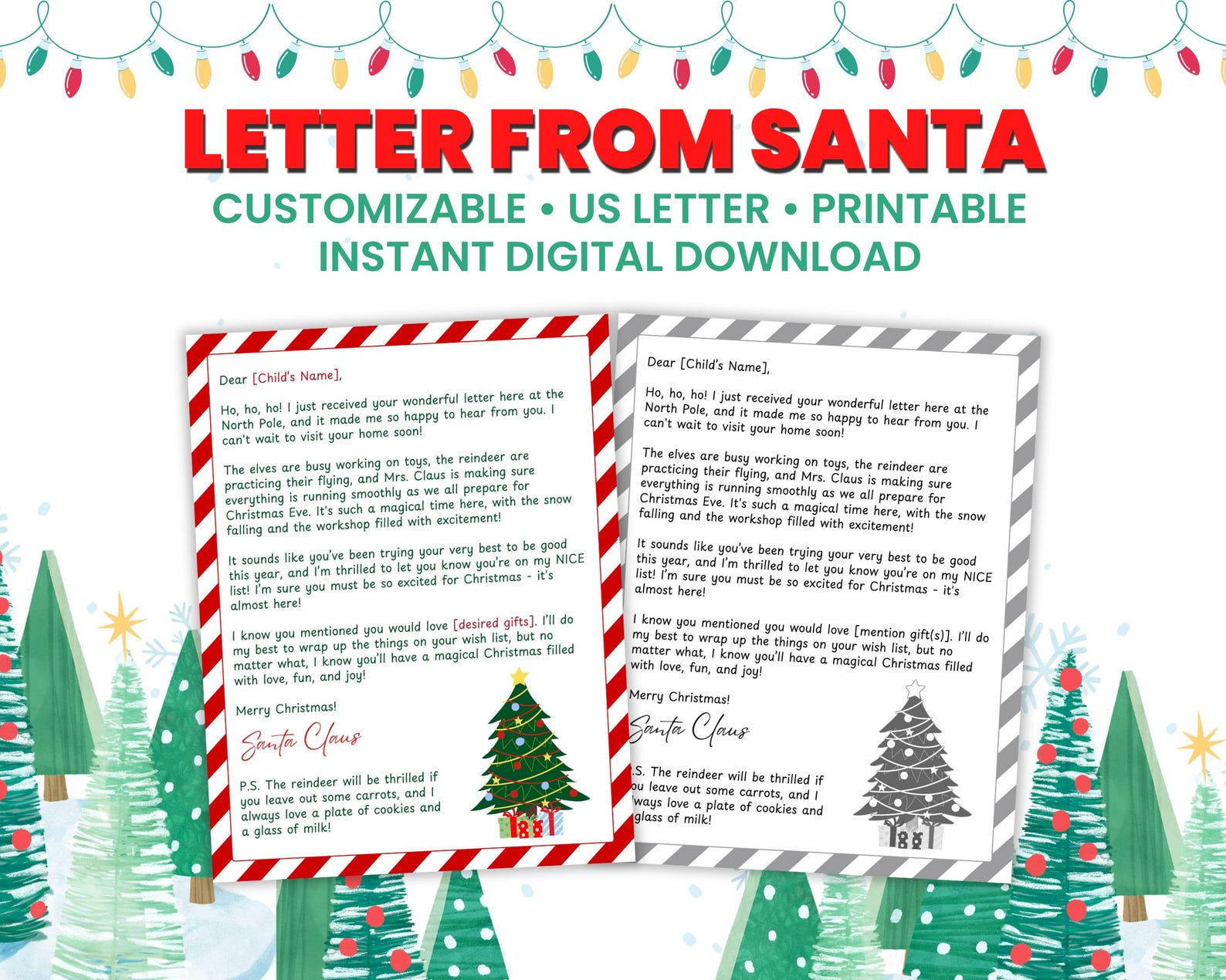 Personalized Letter From Santa Letter for Kids Christmas Letter ...