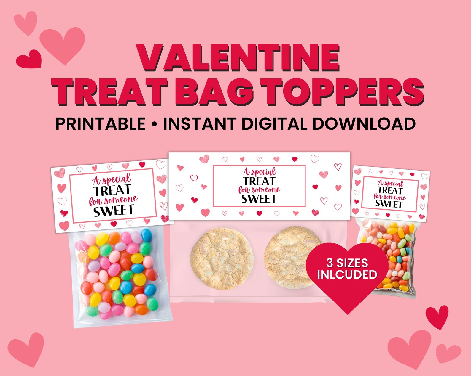 Valentine Treat Bag Topper Printable Treat Bag Topper for Goody Bags ...