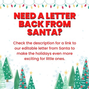 Letter to Santa Printable Dear Santa Letter for Kids Santa Christmas ...
