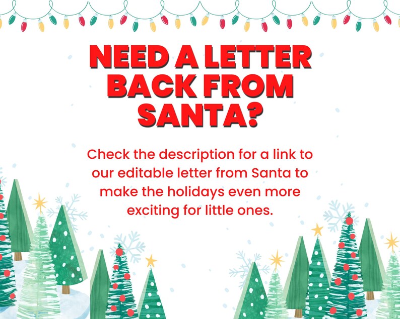 Letter to Santa Printable Dear Santa Letter for Kids Santa Christmas ...