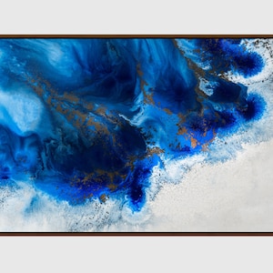 Abstract Modern Ocean Art, Albufeira Print, Large Framed Canvas Print ...