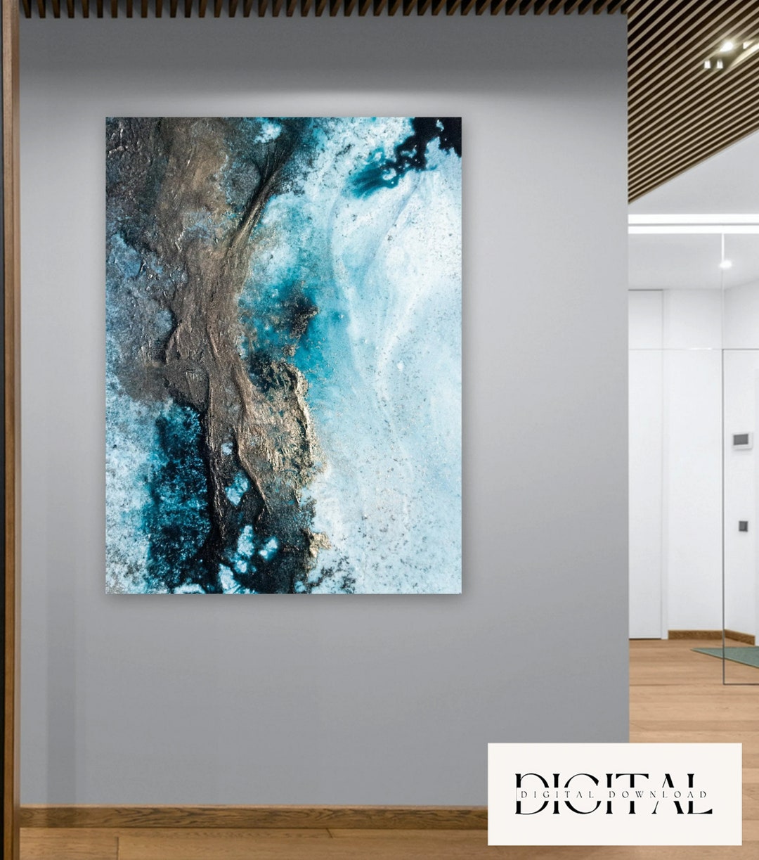 Minimalist Printable Art Minimalist Beach Art Blue Water Print Blue ...