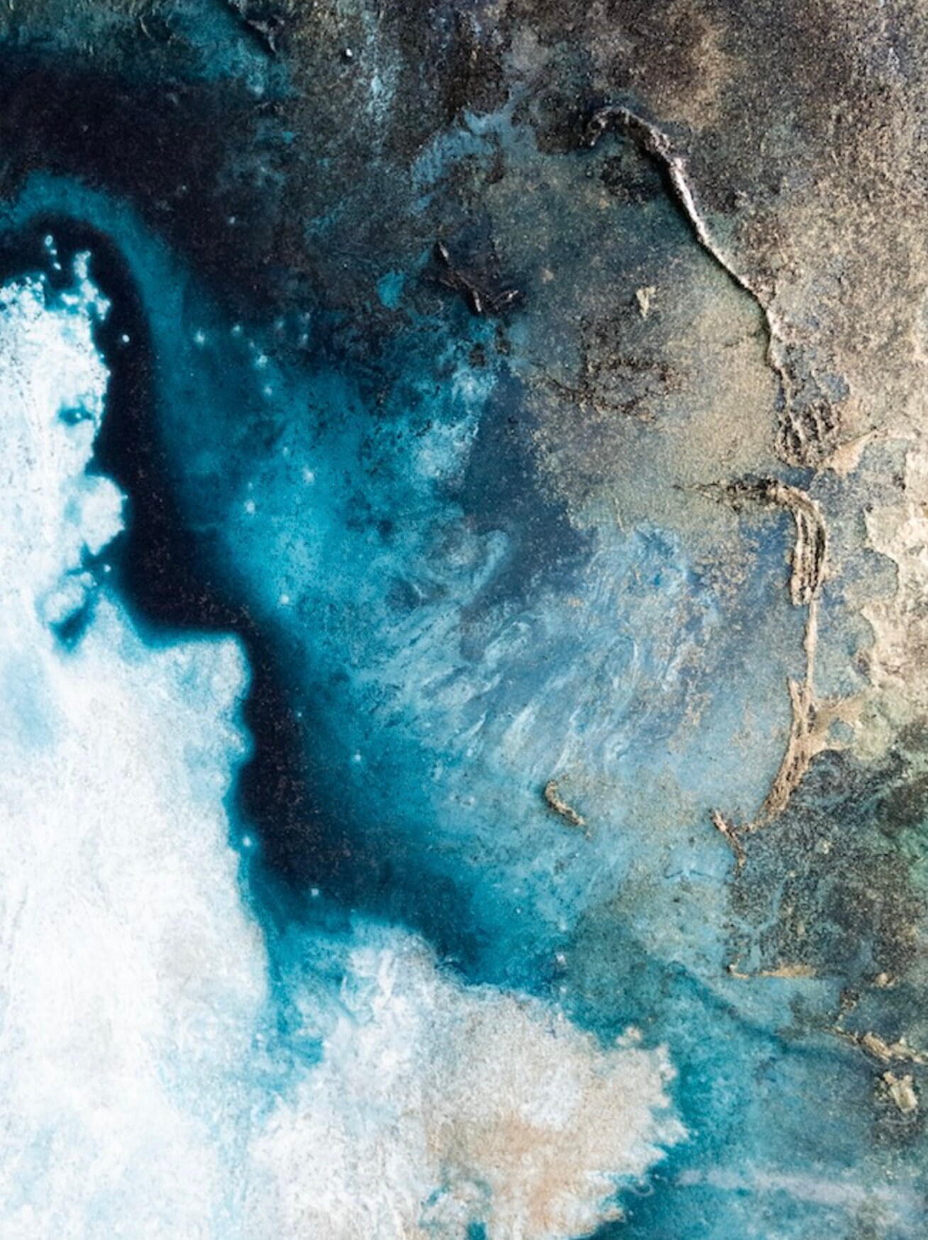 New Apartment Art, Abstract Textured Sea Painting - Original Blue Ocean ...