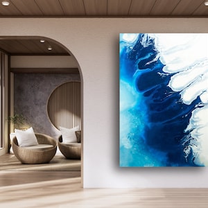 Extra Large Rolled Canvas Print, Oversized Ocean Wall Art, Vertical ...