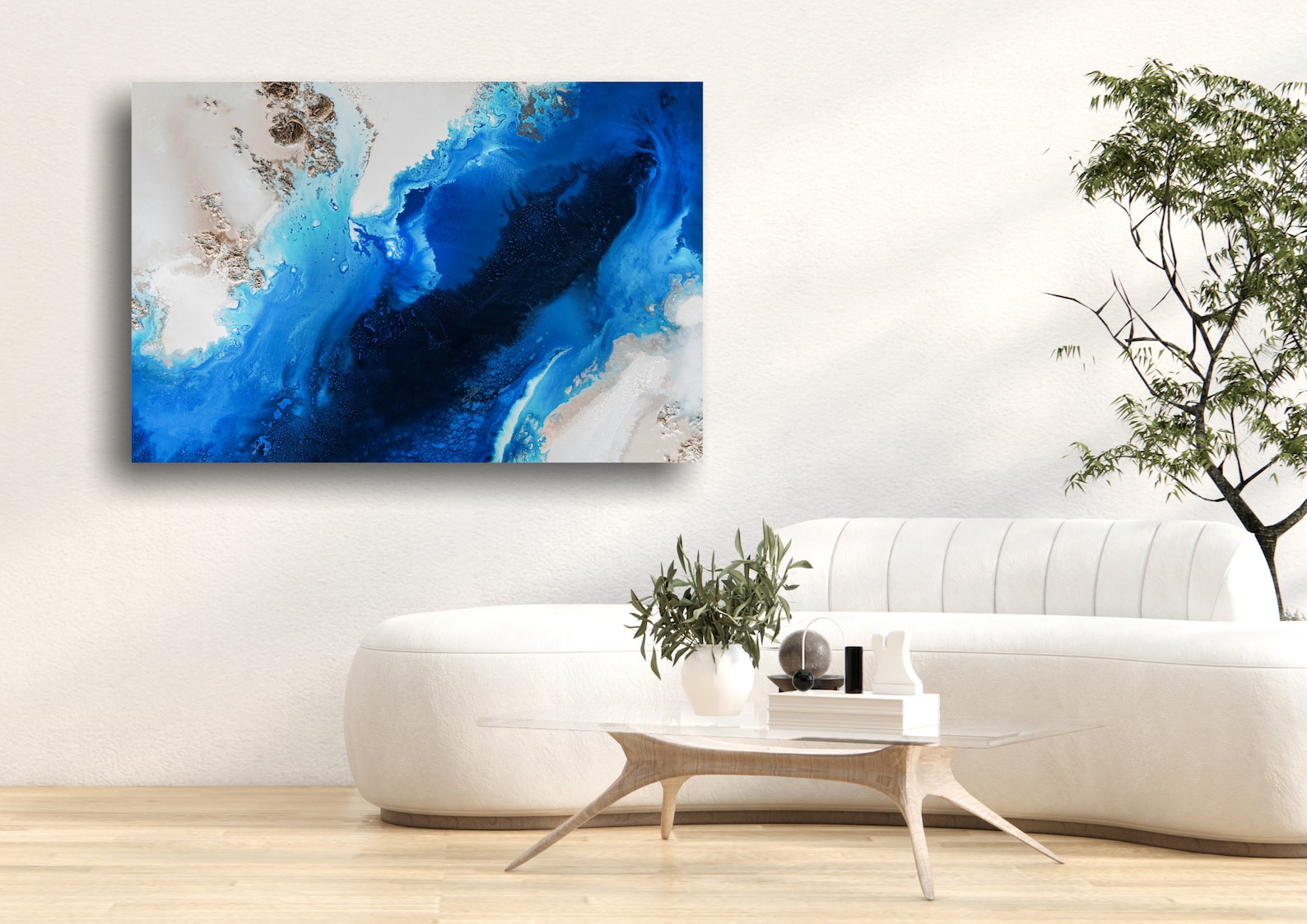 Sea Water Canvas Print - Ocean Wall Art - Sea Canvas Print - Deep Blue ...