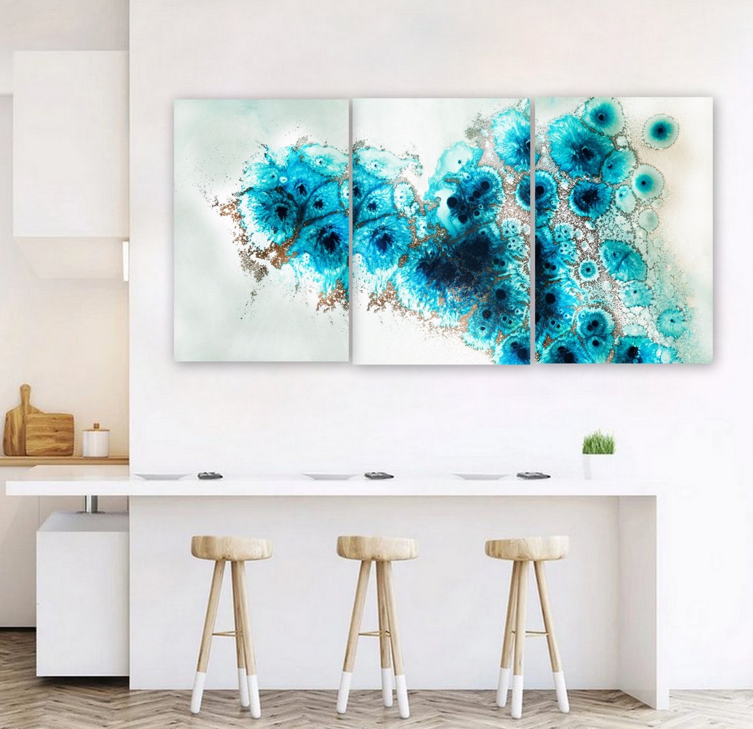 Aqua Aurora Trio Set Aerial Ocean Art Print Extra Large Ocean Art ...